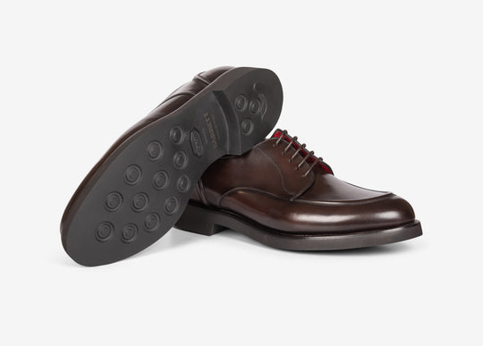 Dark brown hand-aged Derby – Barrett Italy